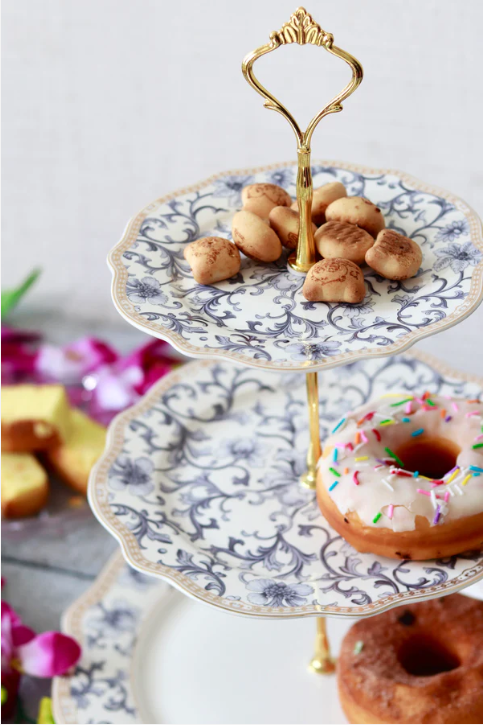 Royal Blue Three Tier Dessert Stand – Porcelain & More